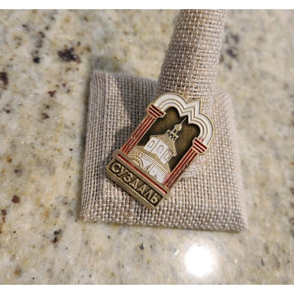 Unbranded | Jewelry | Vintage Russian Pin Gold Tone Red White Enamel ...